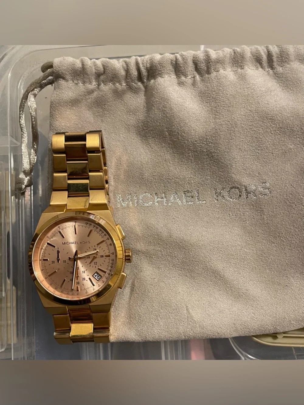 Michael Kors | Accessories | Michael Kors Goldtone Womens Chronograph ...